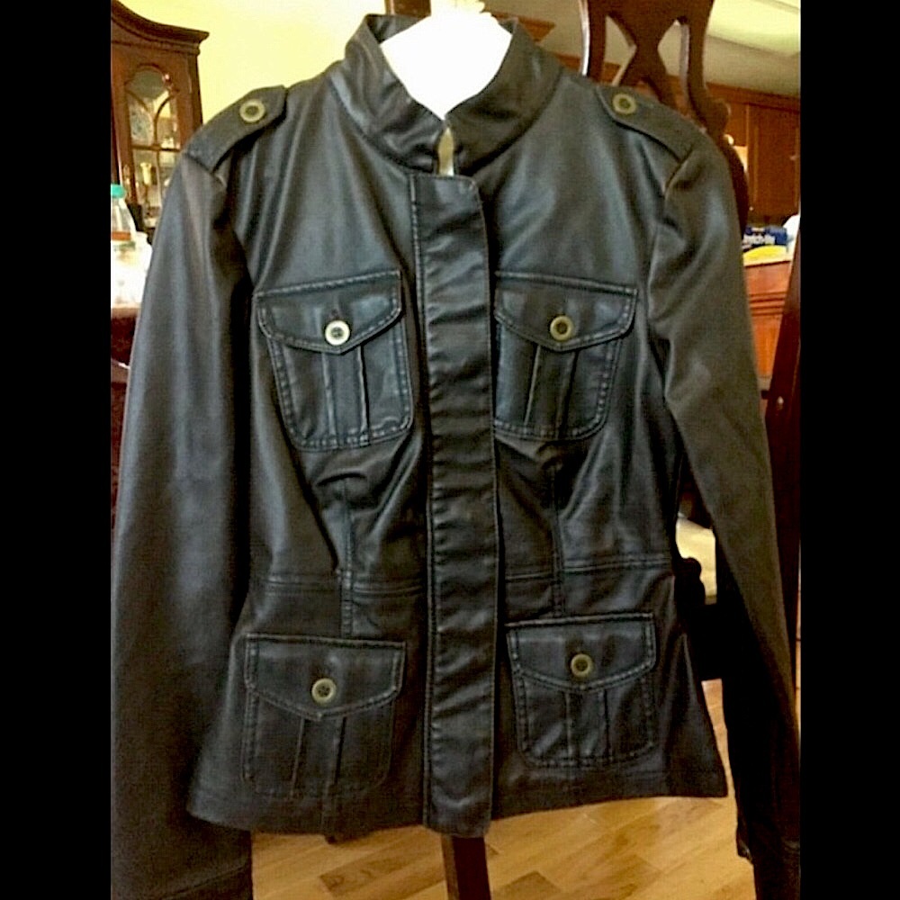 Outer Edge Faux Leather Jacket Brown S - Gem